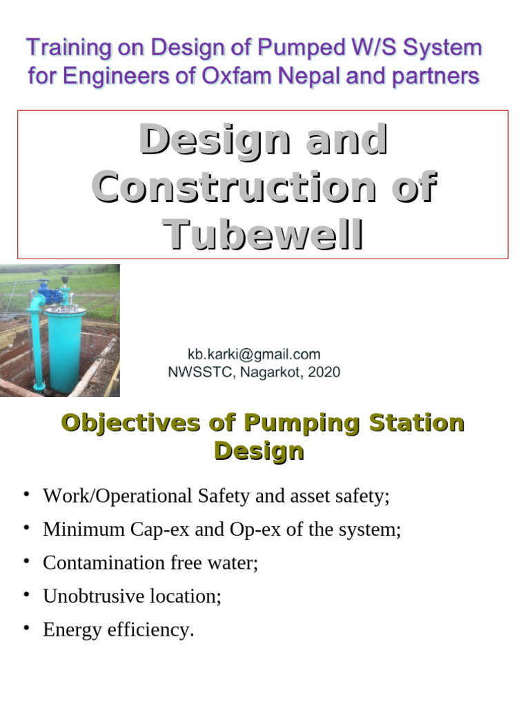 Tubewell Pumping Station Design Guide | PDF | Pipe (Fluid Conveyance ...