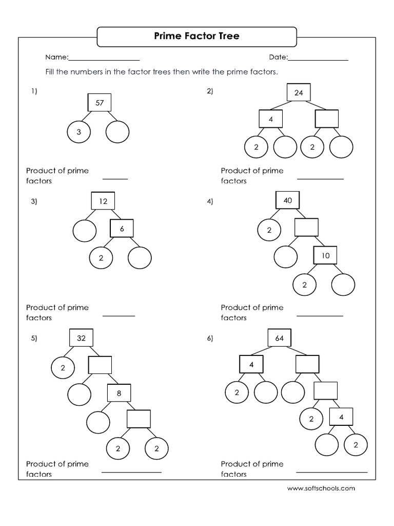 Prime Factor Tree Worksheet 16-07-2024 | PDF