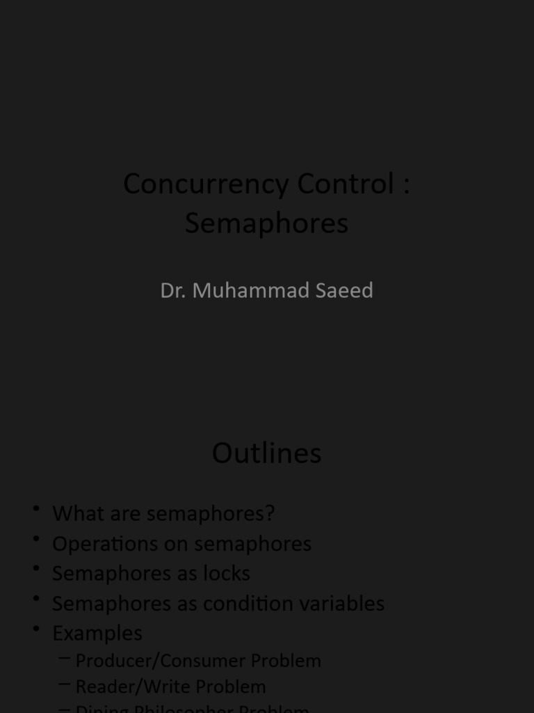 Module 1 - 1.5 Concurrency Control - Semaphores | PDF | Computer Science | Concurrent Computing