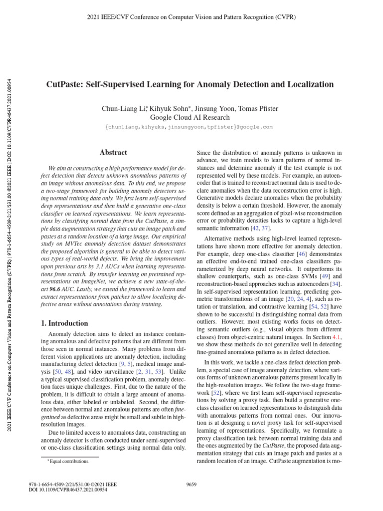 CutPaste Self-Supervised Learning For Anomaly Detection and Localization | PDF | Receiver ...