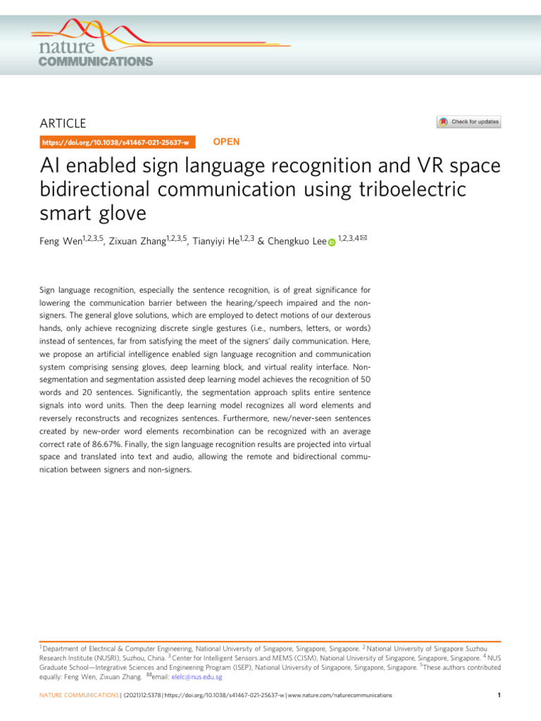 AI Sign Language Recognition with VR Integration | PDF | Principal ...