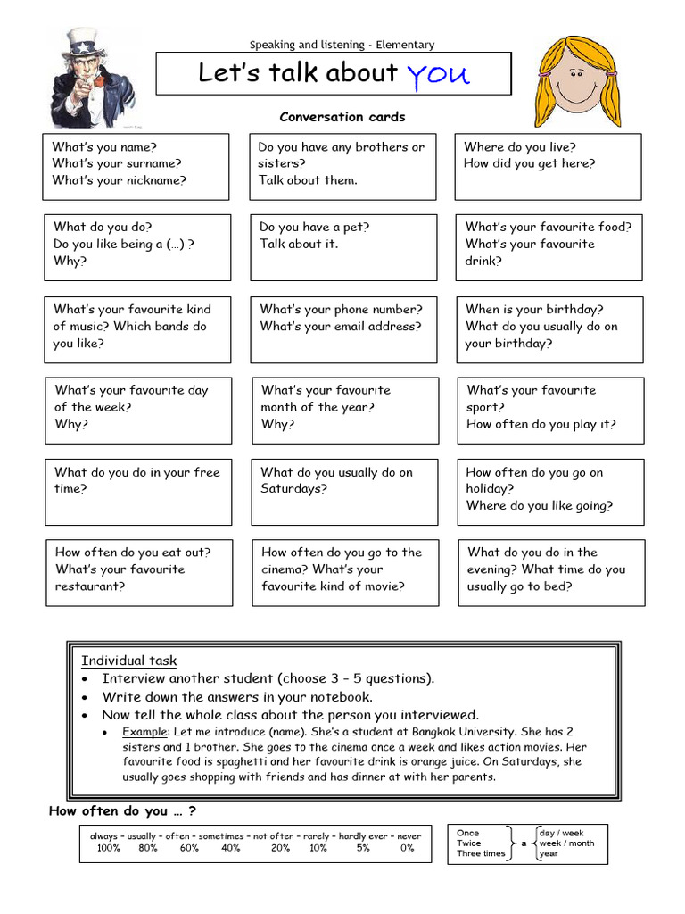 Elementary Speaking and Listening Activities | PDF