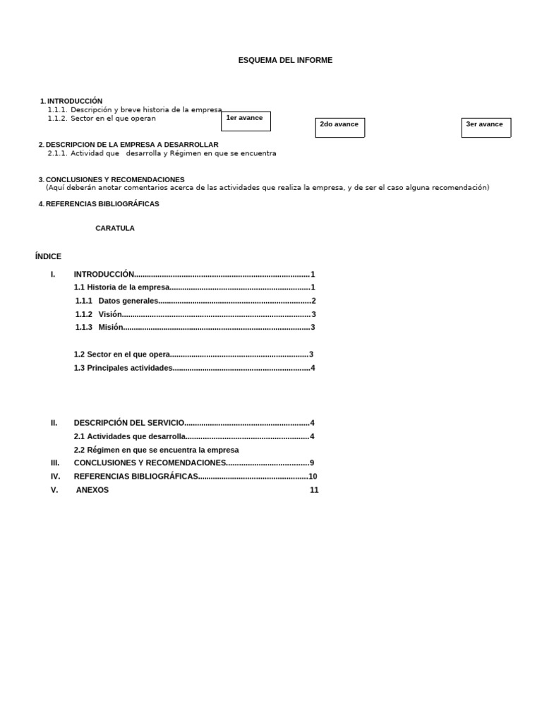 Esquema de Informe | PDF