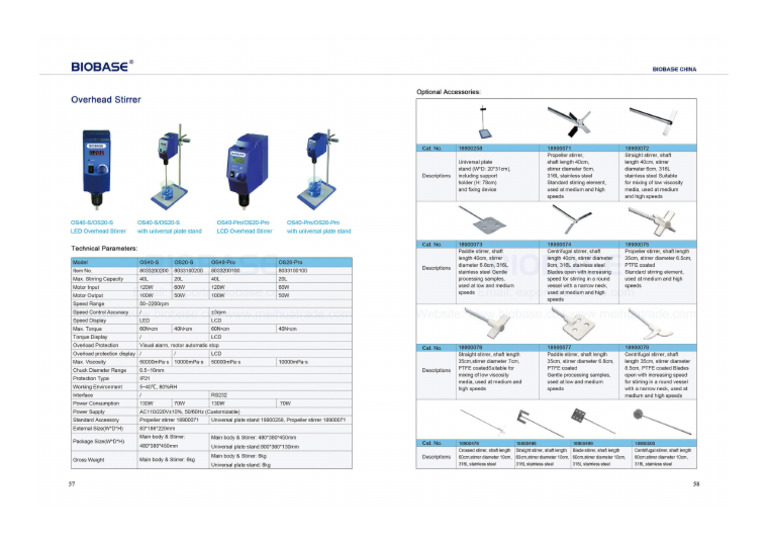 57-58 Overhead Stirrer | PDF