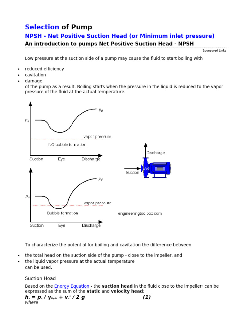 Understanding Net Positive Suction Head | PDF | Pump | Transparent ...