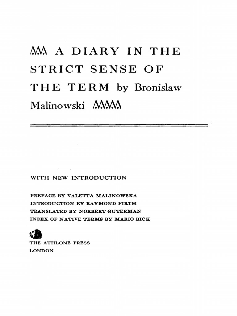 Malinowski Diary Excerpt | PDF | Epistemology