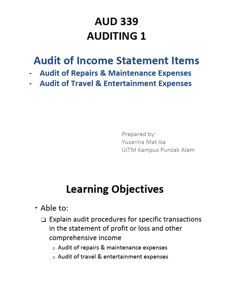 5d - Audit of Repairs & Maintenance and Travel & Entertainment Expenses ...