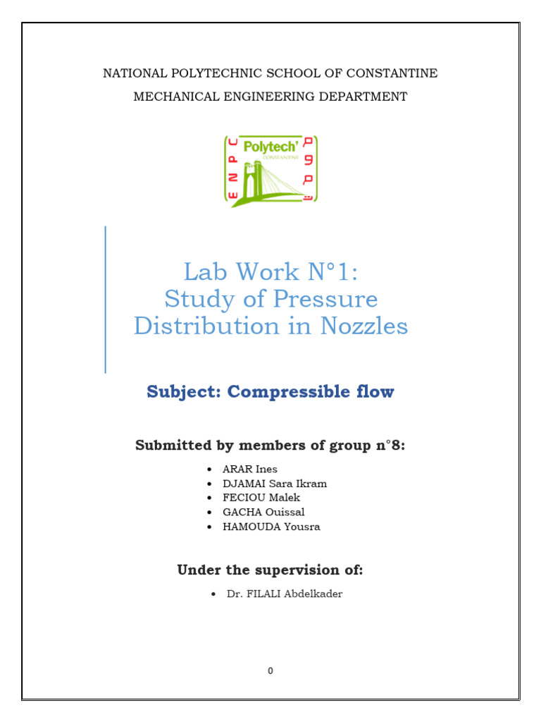 Compressible Flow Study in Nozzles | PDF | Compressible Flow | Mach Number