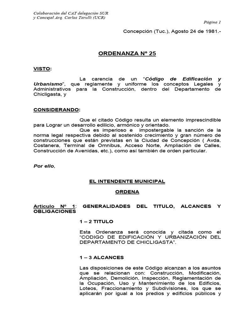Codigo Edificacion Ord 25 | PDF | edificio | Ingeniero civil