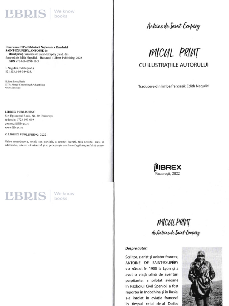 Micul Print. Povestea Integrala - Antoine de Saint-Exupery - Micul ...
