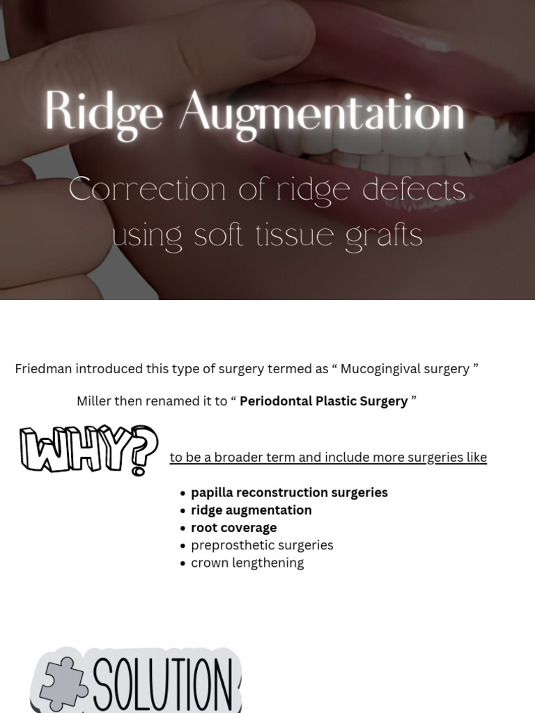 Ridge augmentation and correction of ridge defects using soft tissue grafts.pdf | PDF | Surgery ...