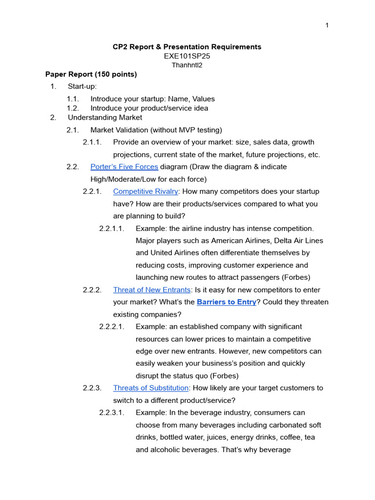CP2 Requirements EXE101SP25 | PDF | Marketing | Focus Group