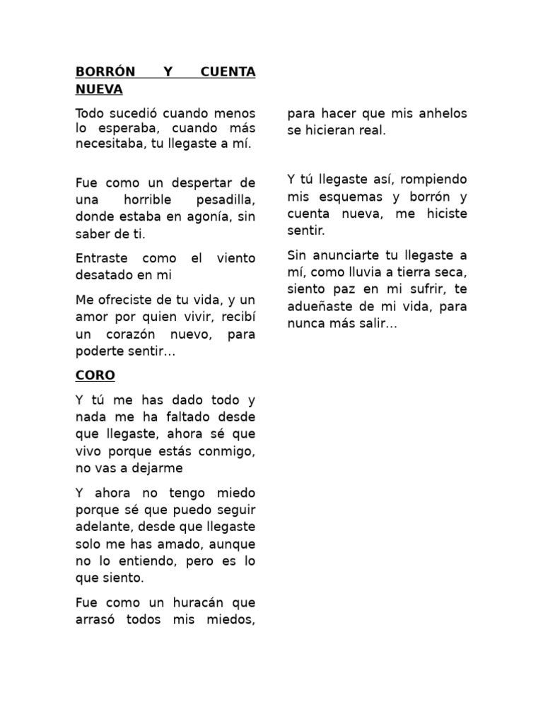 Amor Transformador: Borrón y Cuenta Nueva | PDF