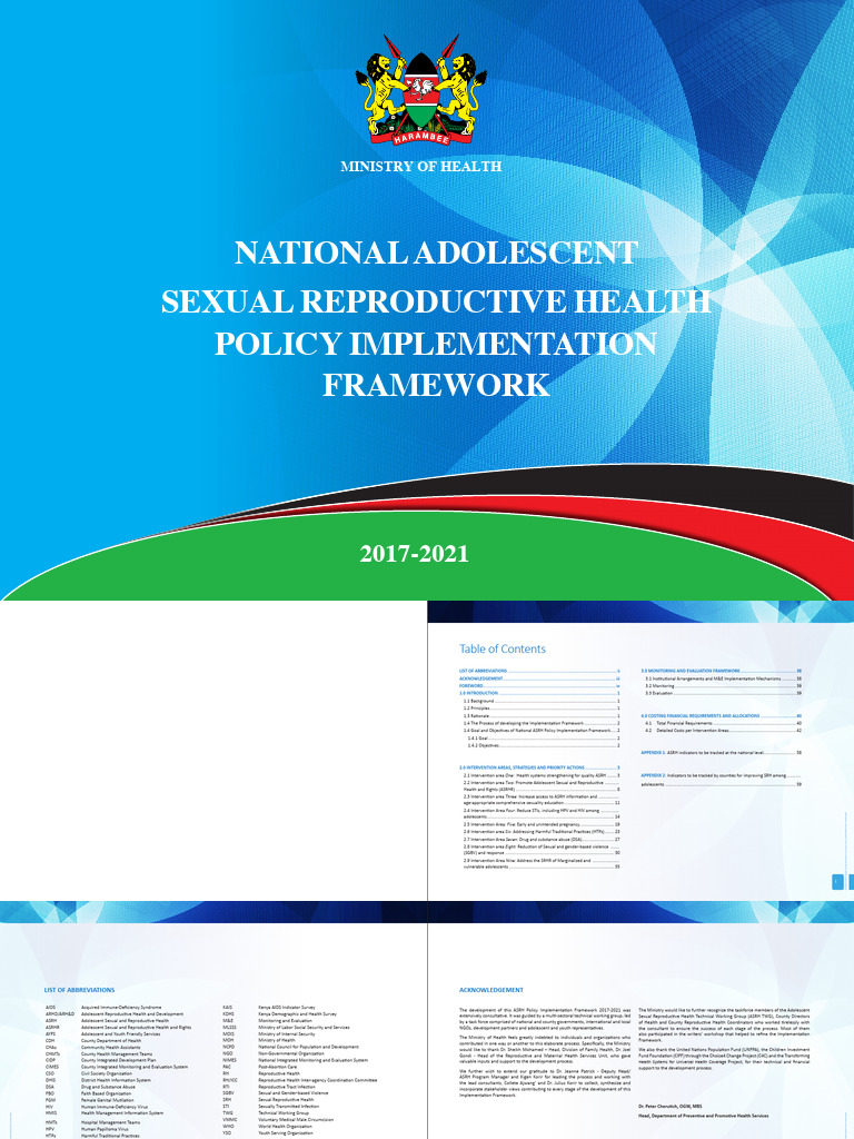 Kenya Adolescent Reproductive Health Framework | PDF | Adolescence | Policy