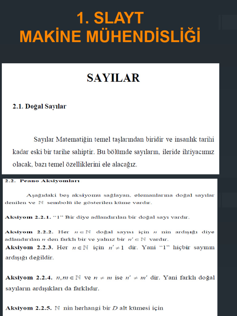 Matematik 1 Dersi 1. SLAYT | PDF