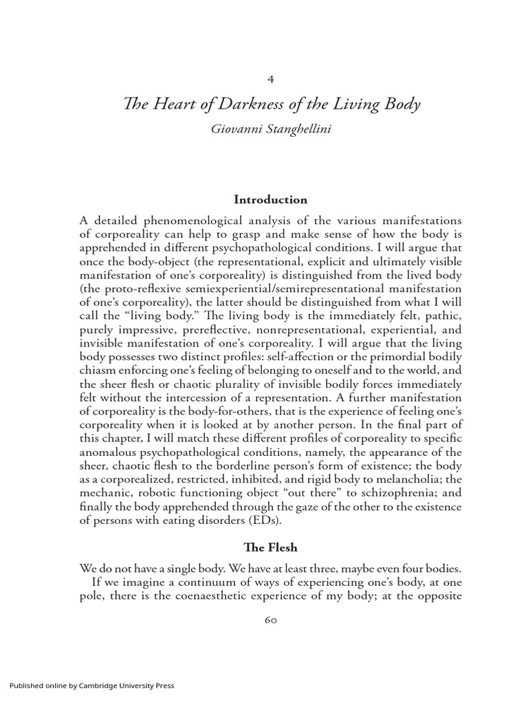 The Heart of Darkness of The Living Body | PDF | Experience | Self