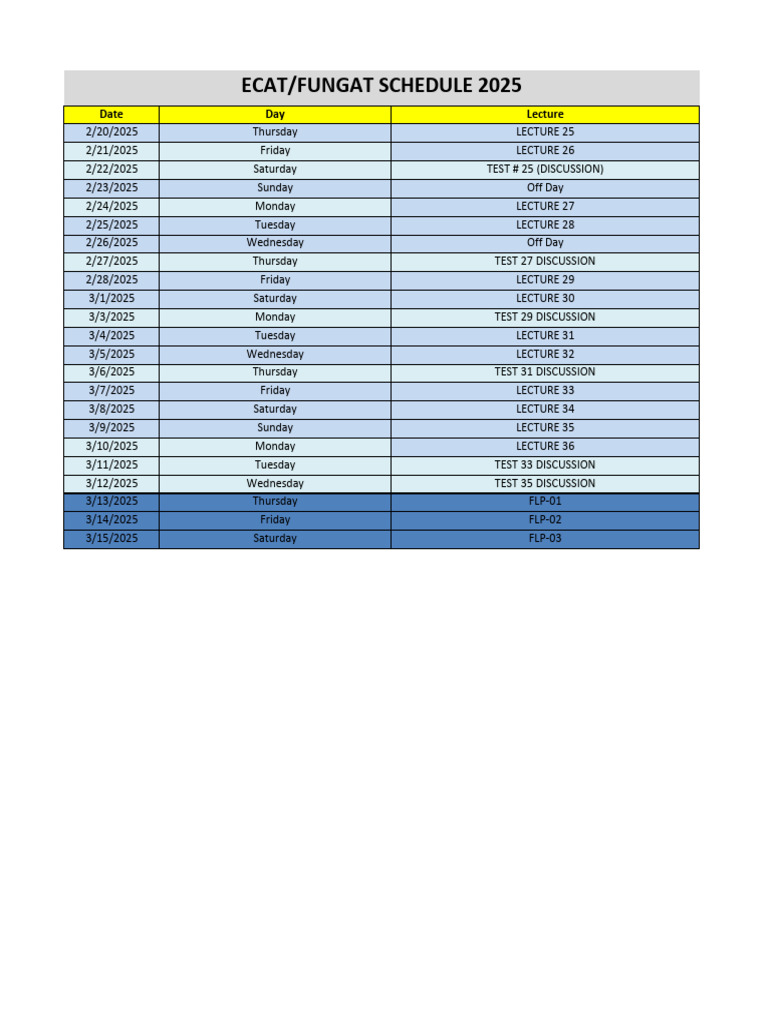 ECAT+FUNGAT SCHEDULE 2025 (2) (1) .PDF Final | PDF