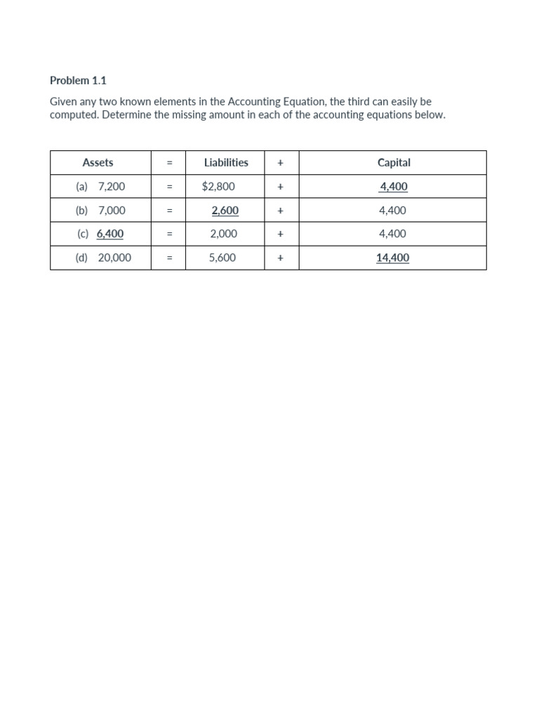 Principles of Accounting Assignment 1 | PDF