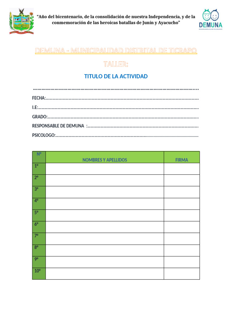 Formato para Lista | PDF