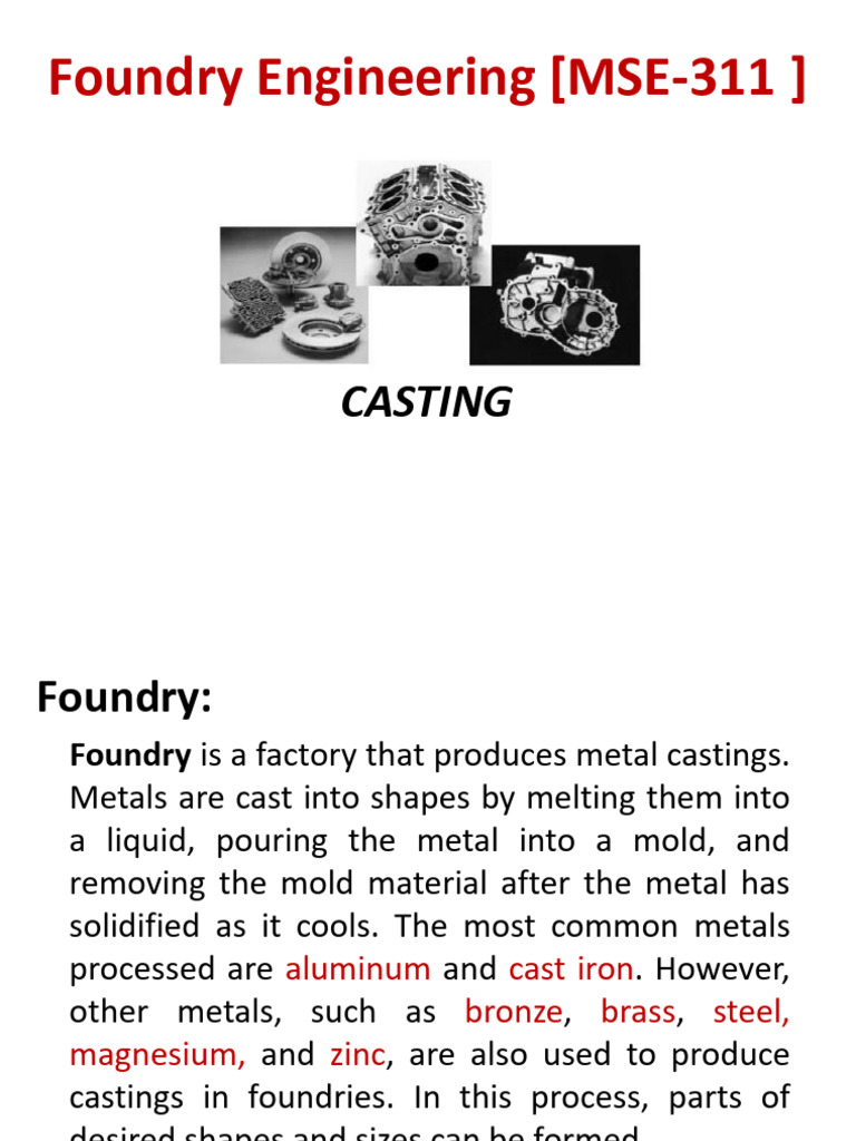 (Set 1 and 2) Foundry Casting | PDF | Foundry | Casting