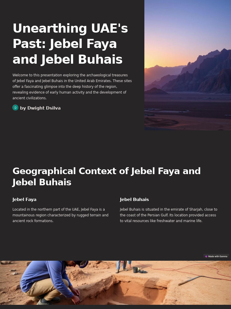 UAE Archaeology: Jebel Faya & Buhais | PDF | Iron Age | Artifact ...