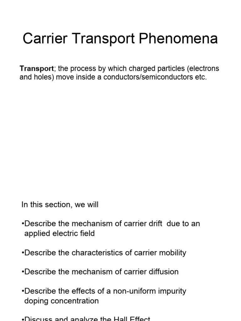 Carrier Transport Phenomena | PDF | Electrical Resistivity And ...