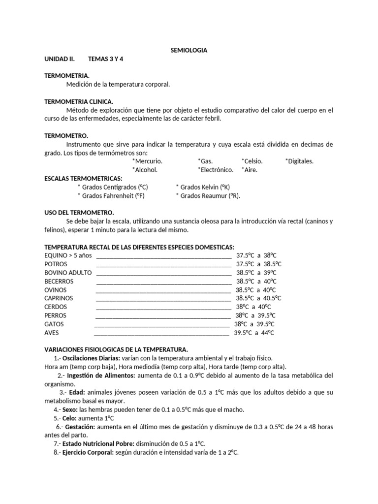 Tema3-4 Termometria y Fiebre | PDF | Fiebre | Termorregulación