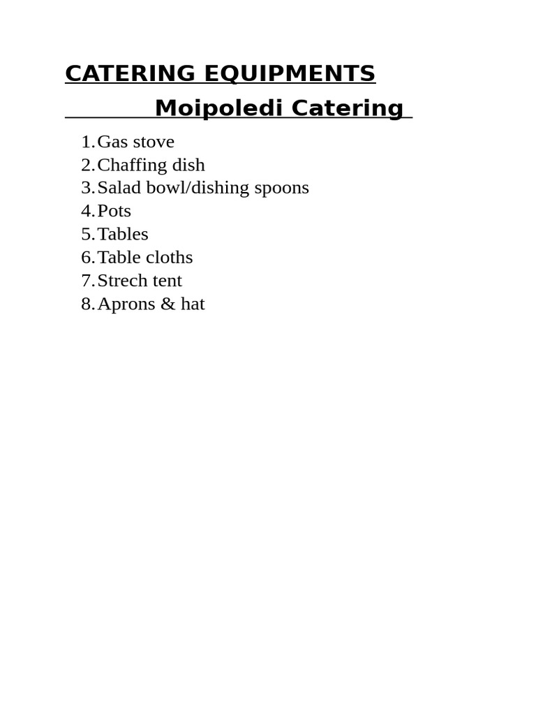 Catering Essentials Guide | PDF