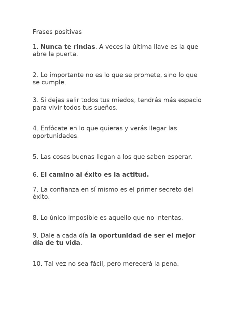 Frases Positivas | PDF