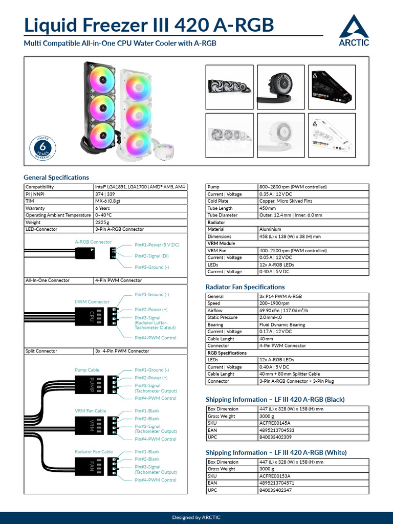 Spec Sheet Liquid Freezer III 420 A-RGB EN 250221 101444 | PDF ...