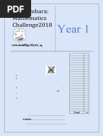 Chithambara: Mathematics Challenge2016: Year 3 | PDF