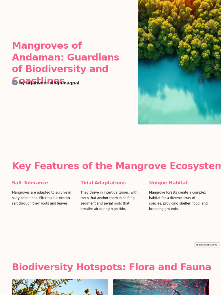 Andaman Mangroves: Biodiversity Guardians | PDF | Mangrove | Coast
