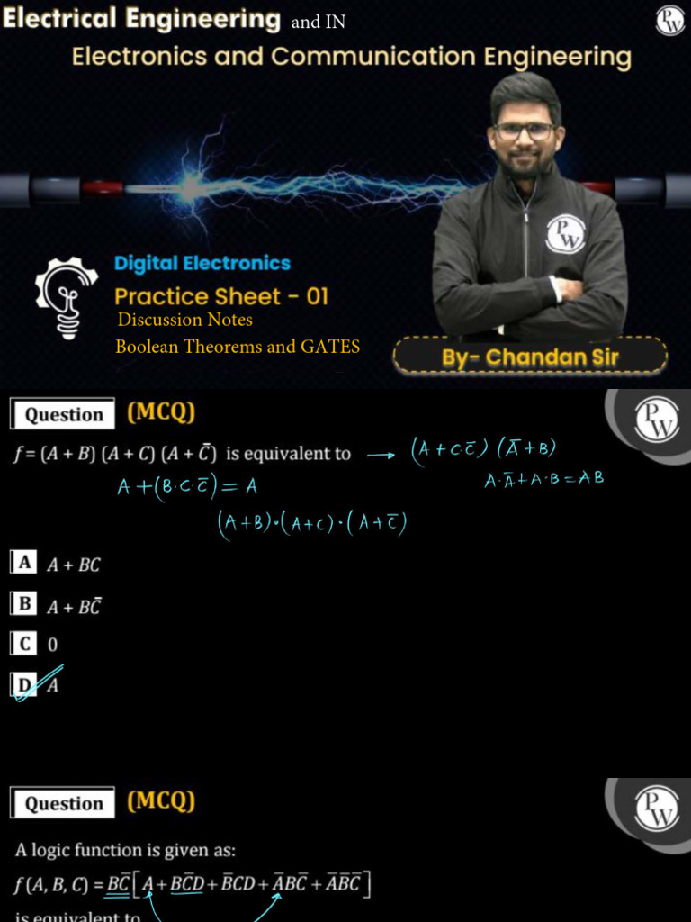 Boolean theorems and GATES _ Practice Sheet 01 Discussion Notes | PDF