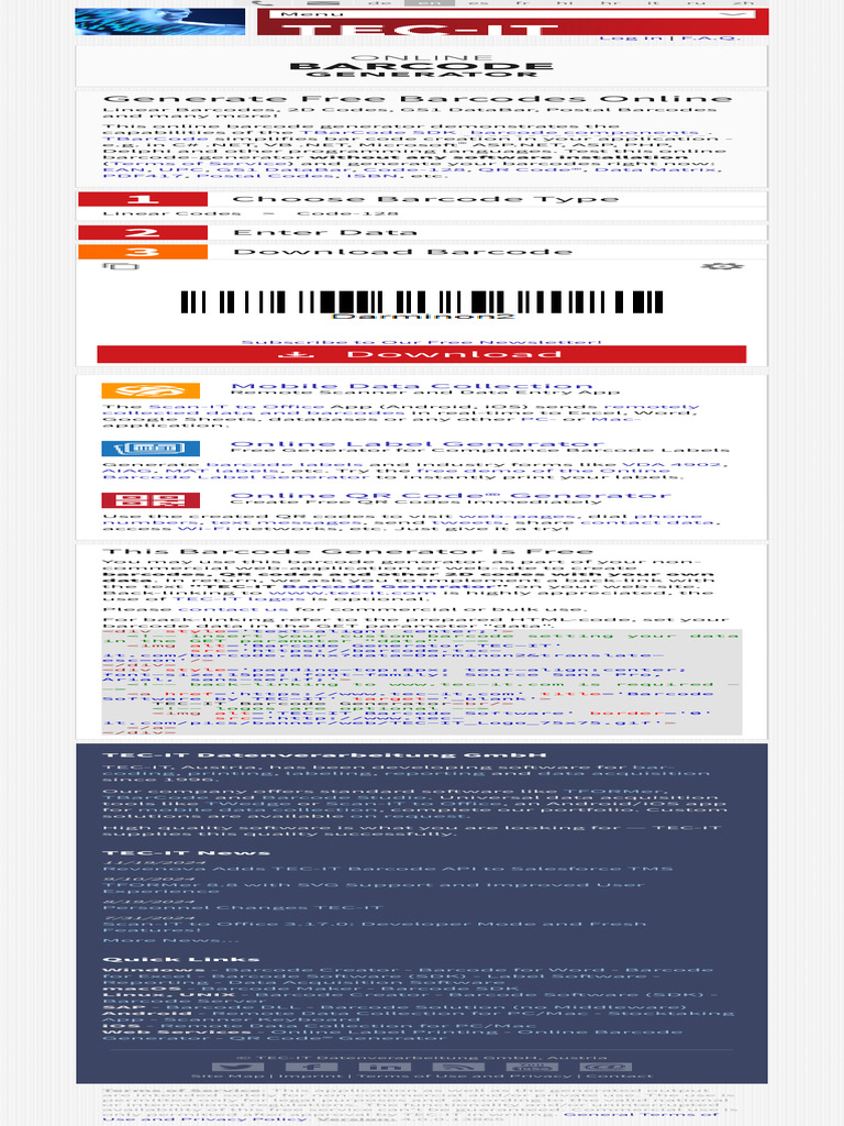 Free Online Barcode Generator Create Barcodes For Free! 2 | PDF ...