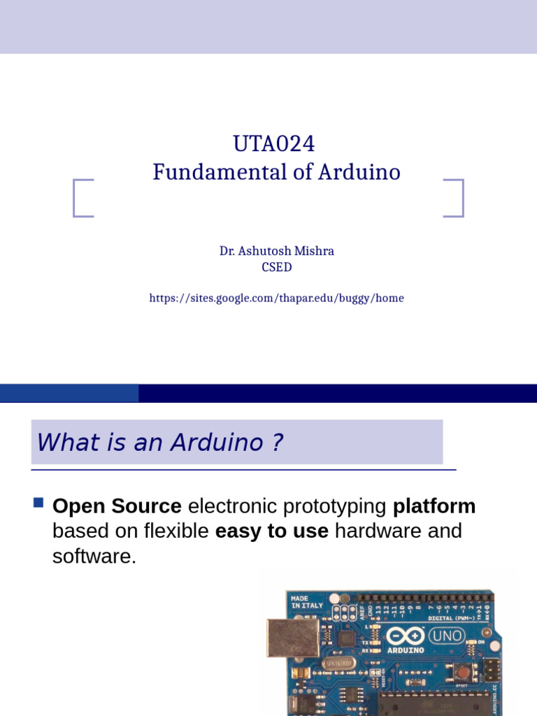 Fundamental of Arduino | PDF | Arduino | Analog To Digital Converter