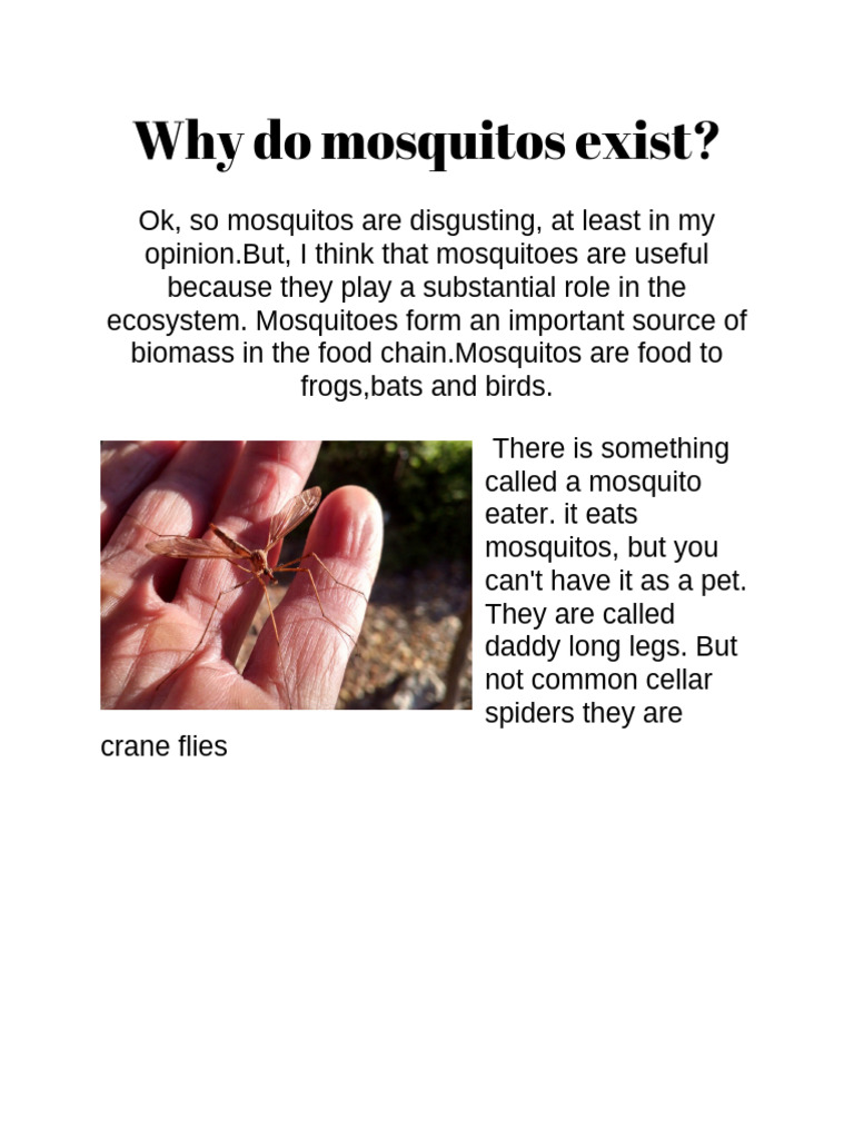 Why Do Mosquitos Exist | PDF