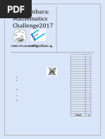 Chithambara: Mathematics Challenge2016: Year 3 | PDF