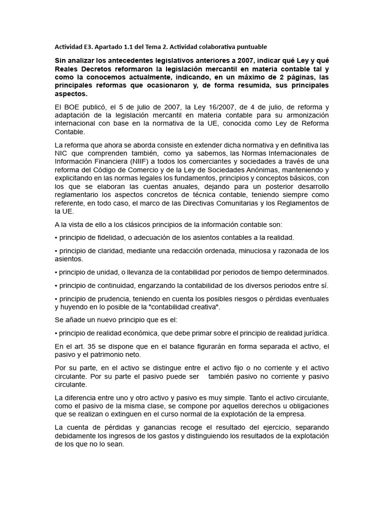 Actividad E3 | PDF | Contabilidad | Valor neto