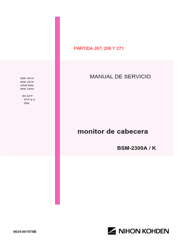 267 268 271 Monitor de SV Nihon Kohden BSM 2300 | PDF | Onda de radio | Electromagnetismo