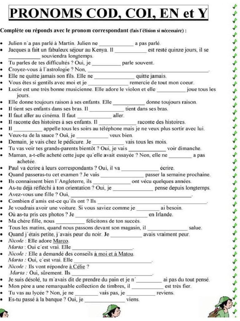 French Work Sheets | PDF