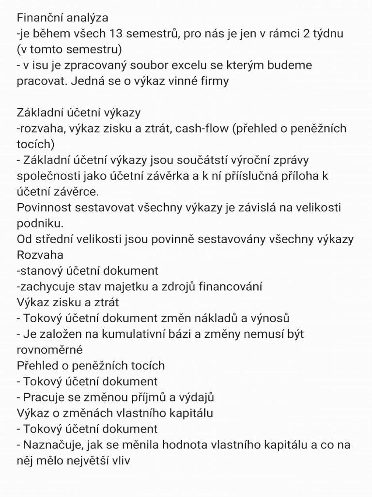 Faninancial Analysis in Czech | PDF