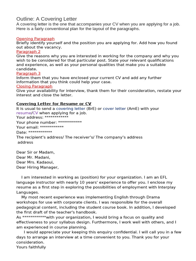 Cover Letter Guide for Job Applications | PDF | Résumé