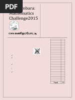 Chithambara Maths Challenge Year 5 2022 | PDF