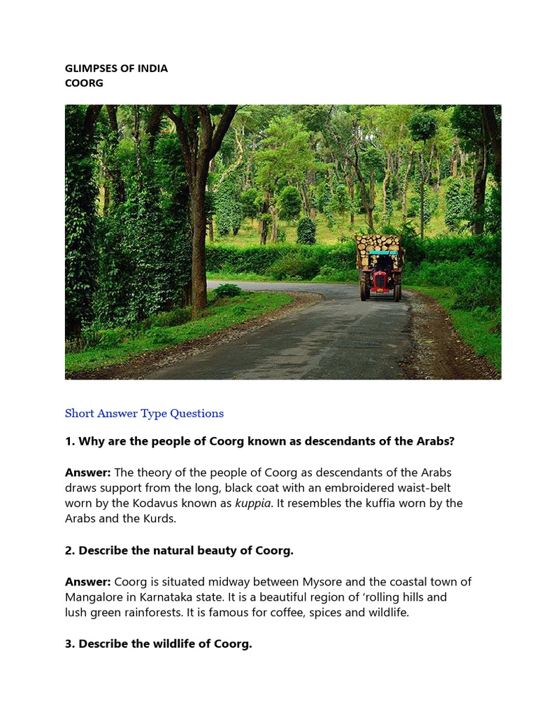 Discover Coorg: Culture, Nature, and Adventure | PDF