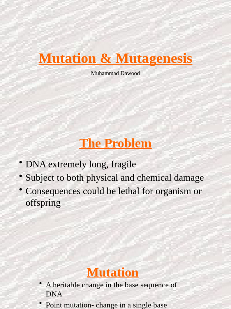 Mutation & Mutagenesis | PDF | Dna Repair | Mutagenesis