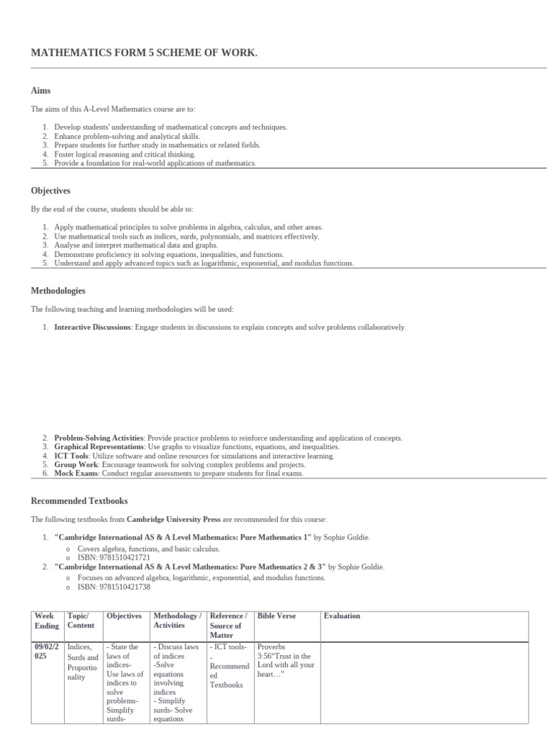 Form-5-maths | PDF | Matrix (Mathematics) | Mathematics