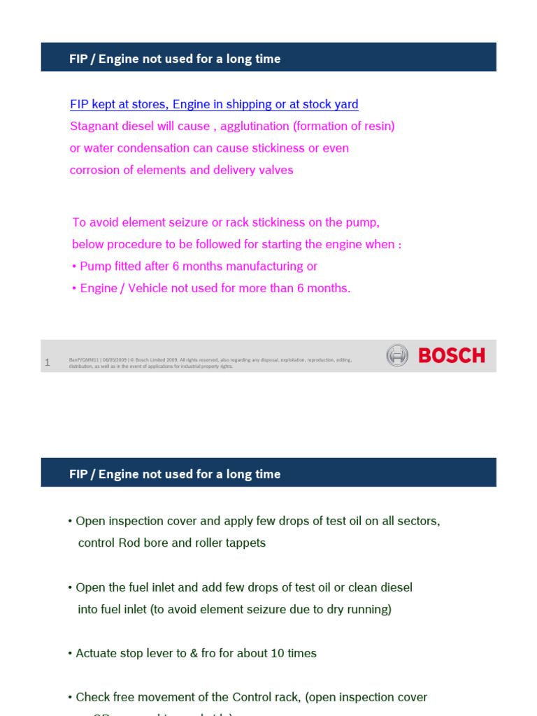 Procedure For FIPs Stored More Than 6 Months | PDF