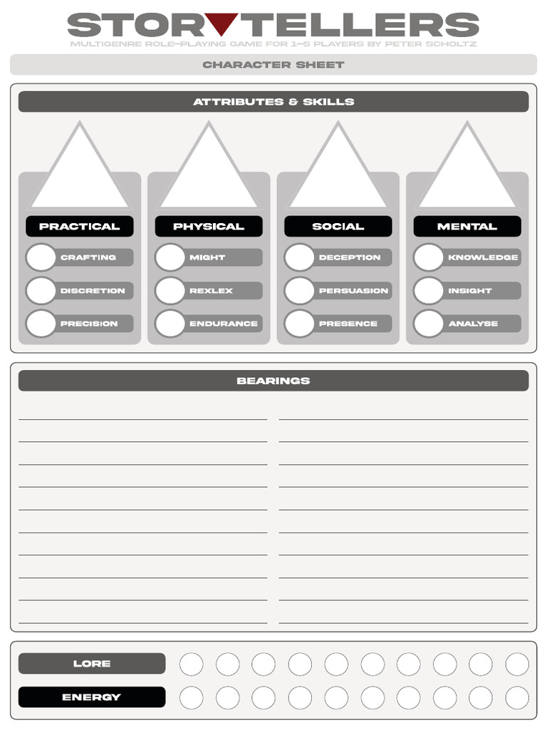 Storytellers - Character Sheet | PDF
