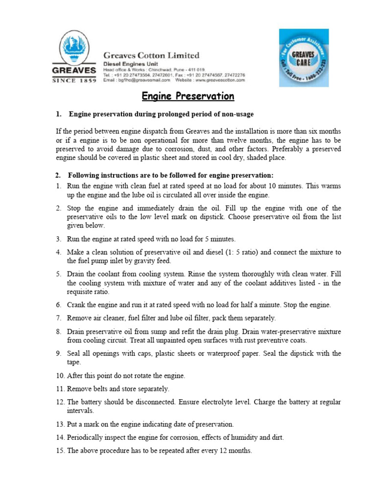 M.03.09 Engine Preservation Revalidation Procedure 12.05.09 | PDF ...