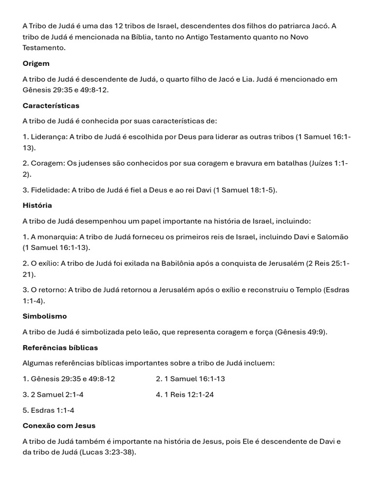 A Tribo de Judá É Uma Das 12 Tribos de Israel | PDF